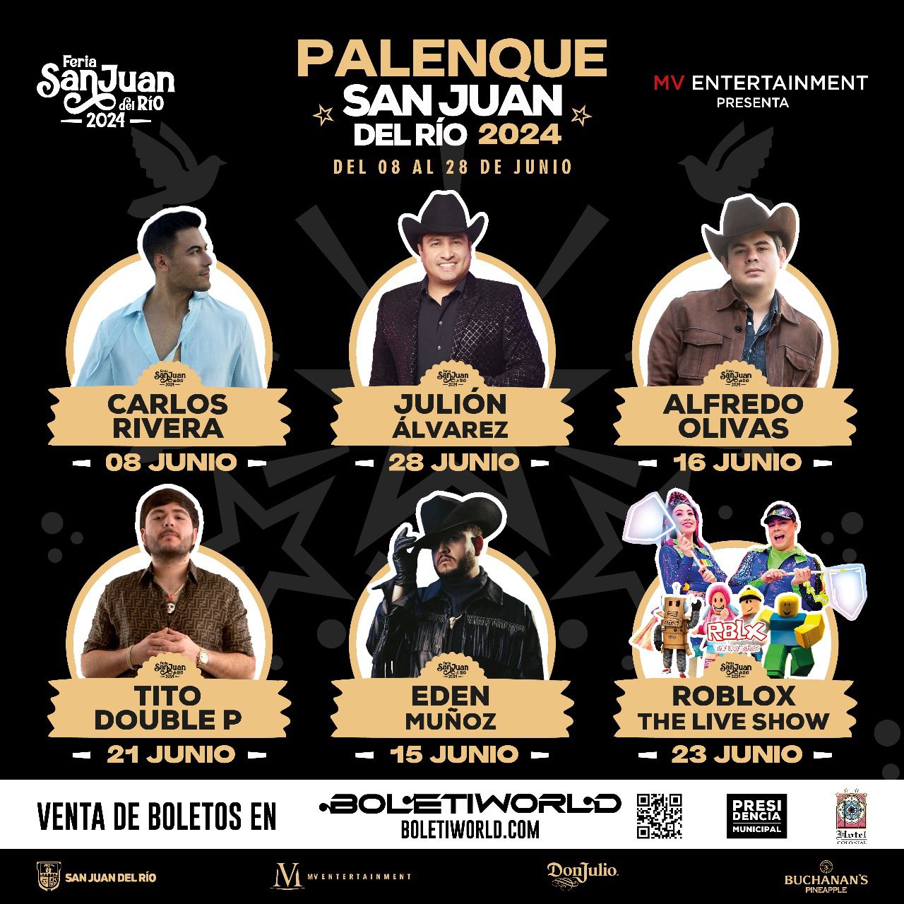 Estos son los Artistas que estarán en el Palenque de la Feria San Juan 2024